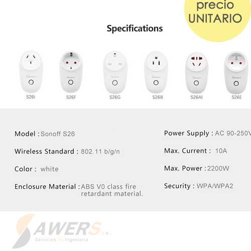Sonoff S26 WiFi Smart Socket 120V-10A Sonoff S26 WiFi Smart Socket 120V-10A