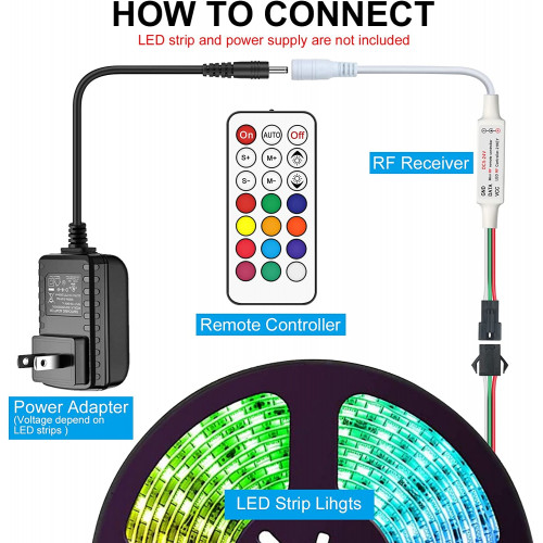 Modulo Controlador Tira de LED RGB Con Control Remoto